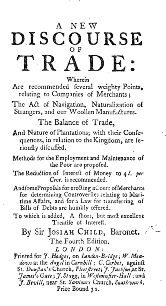Josiah Child – Ethical Consumption Before Capitalism
