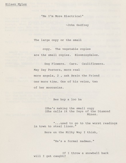 Me I’m More Electrical’ – John Godfrey” by Eileen Myles – Spies in the ...