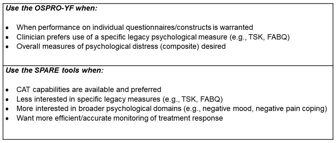 Selecting a tool – Yellow Flag Screening